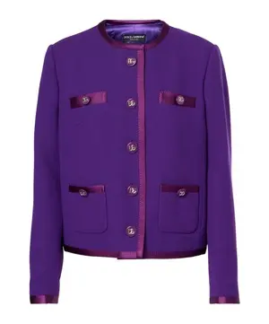 Dolce & Gabbana Dg Satin-trimmed Wool-blend Crêpe Jacket