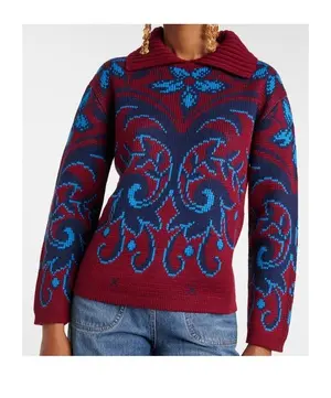 Etro Paisley Wool Jacquard Polo Sweater