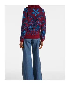 Etro Paisley Wool Jacquard Polo Sweater