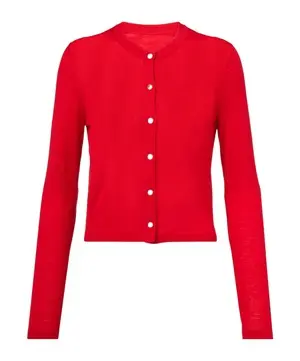 Khaite Brieta Wool-blend Cardigan - Red