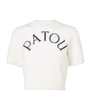 PATOU Logo Short-sleeved Sweater - White