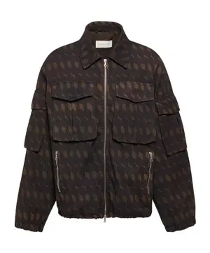 Dries Van Noten Vidway Printed Cotton-blend Field Jacket - Black
