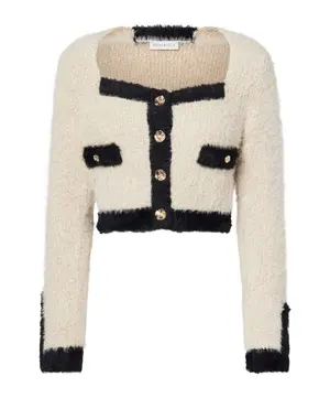 Nina Ricci Lamé Cardigan - Nude