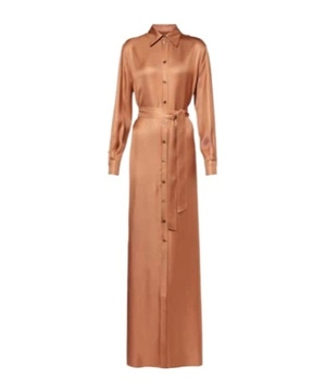 TOM FORD Belted Silk Twill Shirt Dress