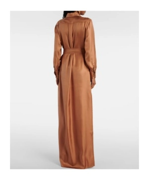 TOM FORD Belted Silk Twill Shirt Dress