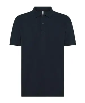 SUN 68 Garment-dyed Piqué Polo Shirt - Navy Blue