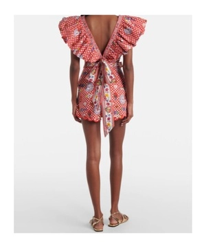 Camilla Printed Ruffled Cotton Top