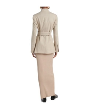 Max Mara Stand-up Collar And Waist-tightening Suit