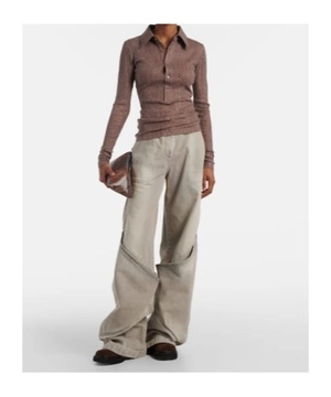 Attico Embellished Cotton Polo Sweater