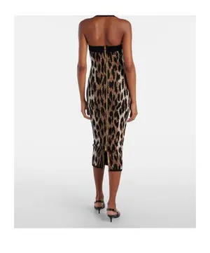 Balmain Animal-printed Halterneck Maxi Dress