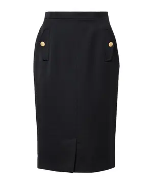 Alessandra Rich Virgin Wool Pencil Skirt