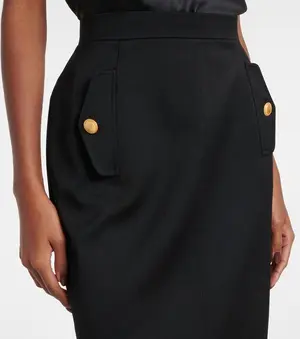 Alessandra Rich Virgin Wool Pencil Skirt