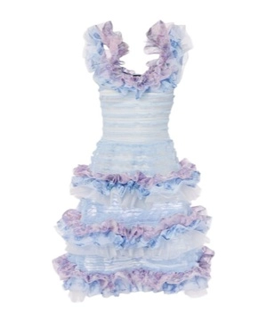 SUSAN FANG Ruffled Tulle Midi Dress