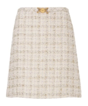 Versace Embellished Tweed Miniskirt