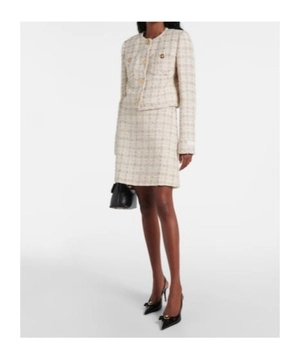 Versace Embellished Tweed Miniskirt