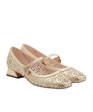 ROGER VIVIER Square-toe Low-heel Mary Janes - Nude