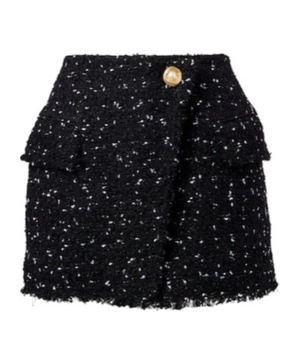 Balmain Polka-dot Tweed Miniskirt