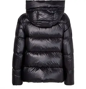 Moncler Cropped Hooded Down Jacket - Black