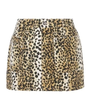 Blumarine Leopard-print Cotton Miniskirt