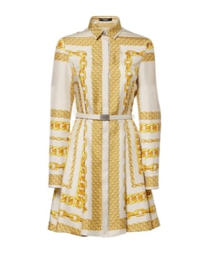 Versace Treasure Silk Twill Shirt Dress