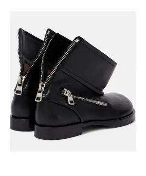 J.W.ANDERSON Solid Color Leather Biker Boots