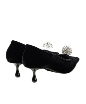 JIMMY CHOO Velvet Pointed-toe Mid-heel Pumps