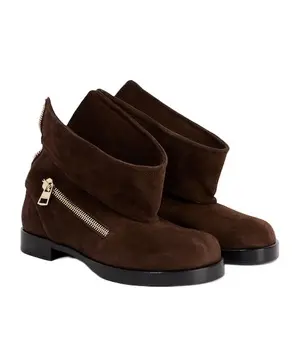 J.W.ANDERSON Suede Biker Boots - Brown