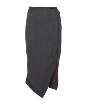 Attico Logo Asymmetric Cotton Jersey Midi Skirt