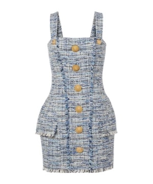 Balmain Denim Tweed Minidress