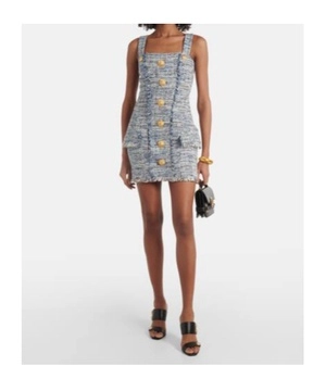 Balmain Denim Tweed Minidress