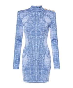 Balmain Trompe L'œil Jacquard Minidress