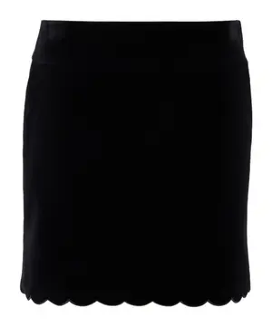 Chloé Scalloped Cotton Velvet Miniskirt