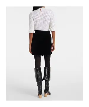 Chloé Scalloped Cotton Velvet Miniskirt