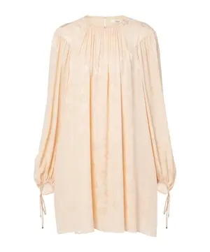 CHLOÉ Gathered Floral Silk Jacquard Minidress