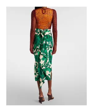 Etro Paisley Pattern Ruffle Midi Skirt