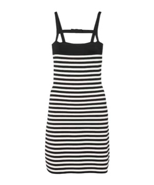 Nina Ricci Striped Minidress - Black