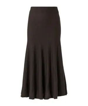 Khaite Mayu Wool Midi Skirt - Black