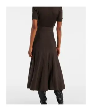 Khaite Mayu Wool Midi Skirt