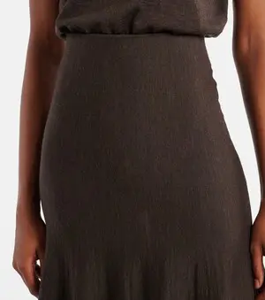 Khaite Mayu Wool Midi Skirt