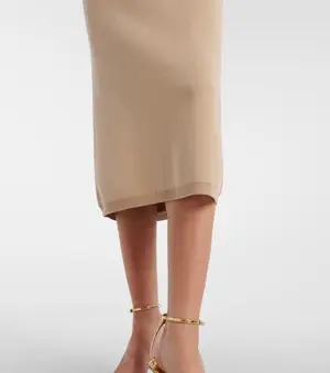 Alessandra Rich Cotton And Cashmere Pencil Skirt