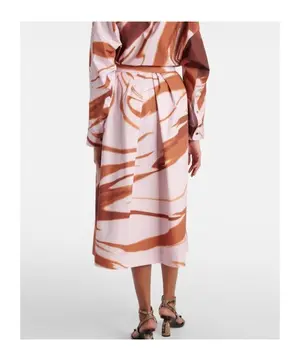 Dries Van Noten Printed Gathered Midi Skirt