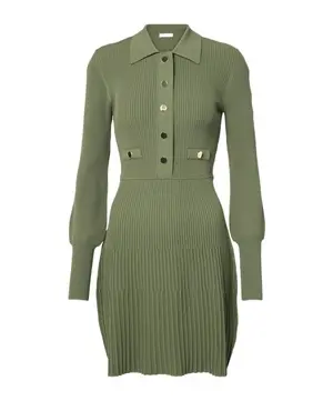 Veronica Beard Lauper Ribbed-knit Sweater Dress - Green