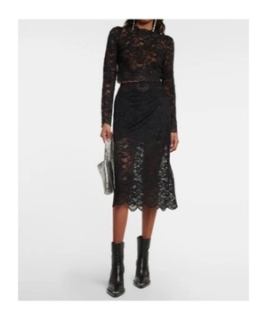 Rabanne Layered Lace Midi Skirt