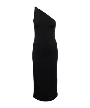 Galvan One-shoulder Knotted Midi Dress