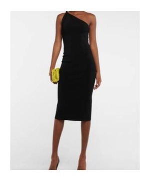 Galvan One-shoulder Knotted Midi Dress