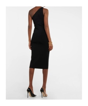 Galvan One-shoulder Knotted Midi Dress