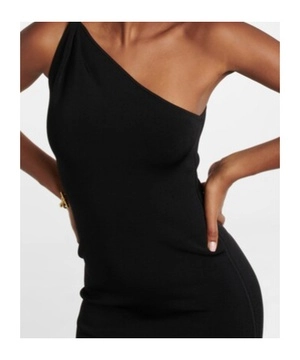 Galvan One-shoulder Knotted Midi Dress