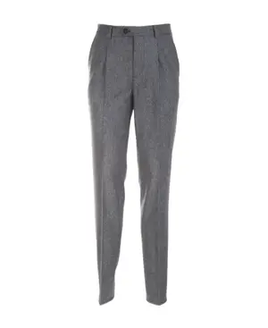 Brunello Cucinelli Freshly Cut Wool Flannel Trousers