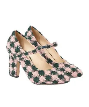 EMILIA WICKSTEAD Orelia Checked Tweed Mary Jane Pumps