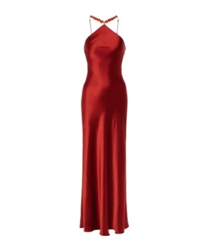 Staud Cadence Beaded Satin Gown